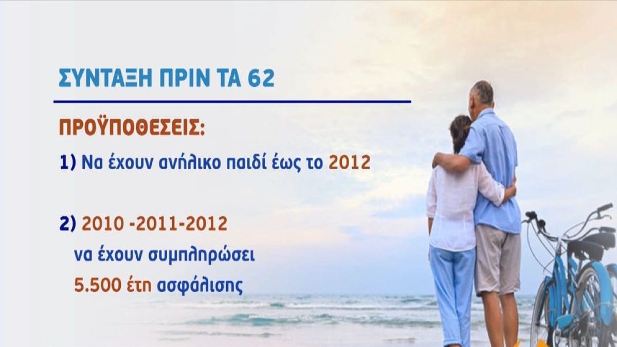Σύνταξη πριν τα 62! Ποιοι οι "τυχεροί" - Τι ισχύει για γονείς και ...