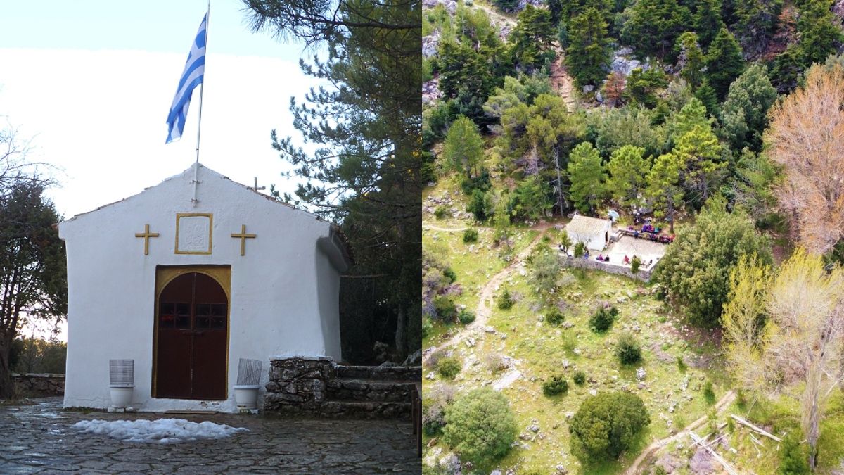 Πευκόφυτο και γαλήνιο τοπίο: Το μοναχικό εκκλησάκι σε βουνό της Αττικής ...