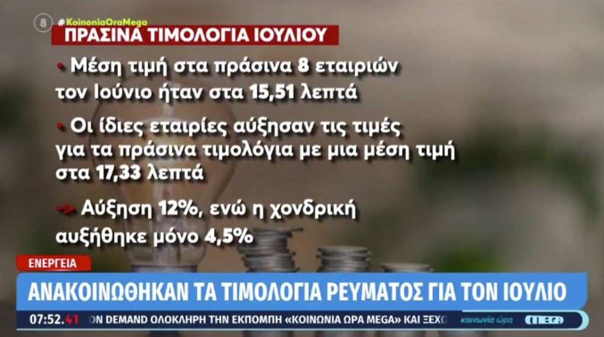 Ανακοινώθηκαν τα τιμολόγια για τον Ιούλιο: Πόσο πιο ακριβά θα ...