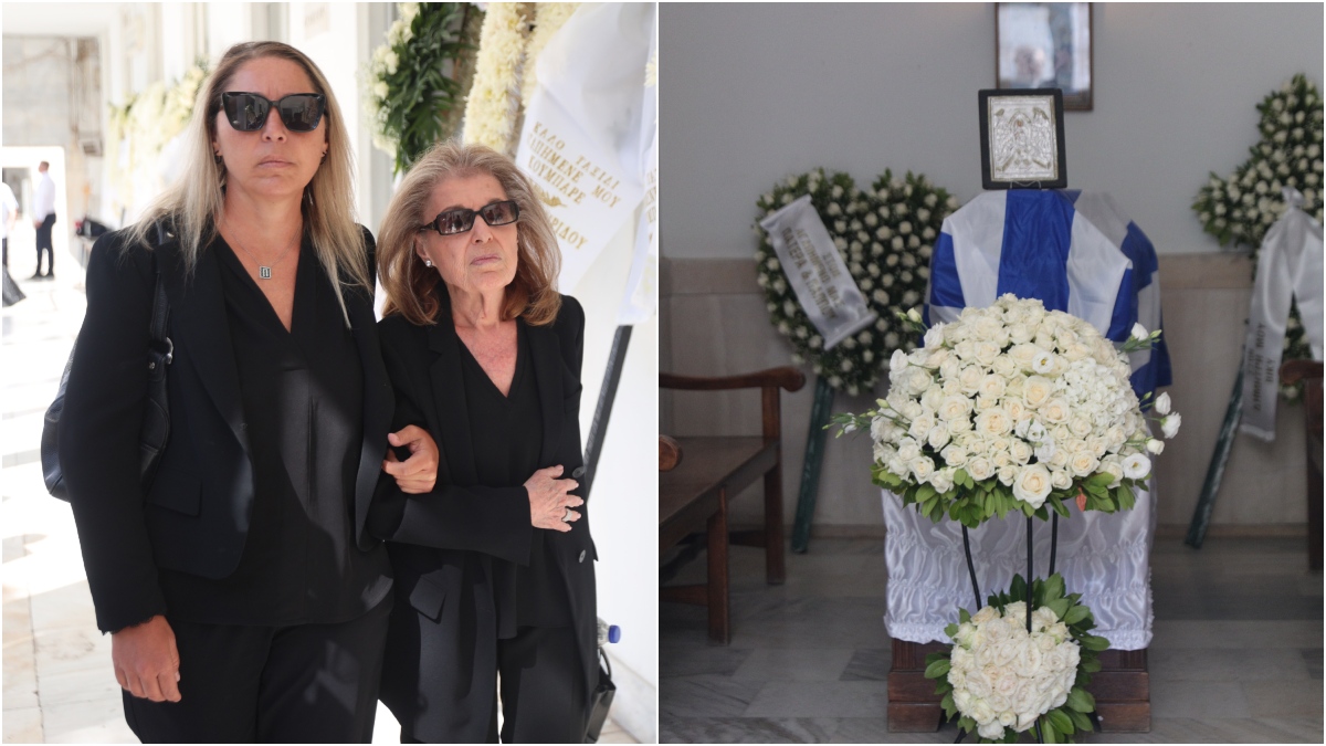 Οδύνη στην κηδεία του Δημήτρη Κωνσταντάρα: Υποβασταζόμενη η σύζυγός του ...