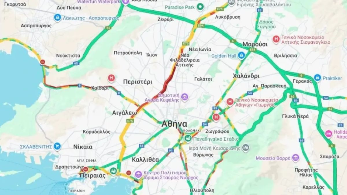 Κίνηση 28/11: Κυκλοφοριακό «αδιέξοδο» σε Πειραιώς και κεντρικούς άξονες ...