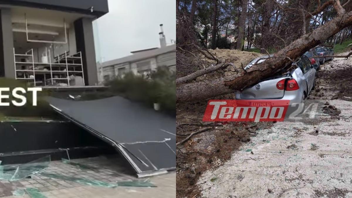 Πάτρα: «Πόλεμος» με 100 χλμ/ώρα – Ξηλώθηκαν βιτρίνες 25 μέτρων, πτώσεις ...